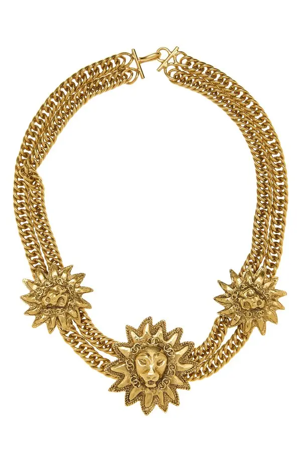 Chanel Lion Sun Chain Necklace - Gold