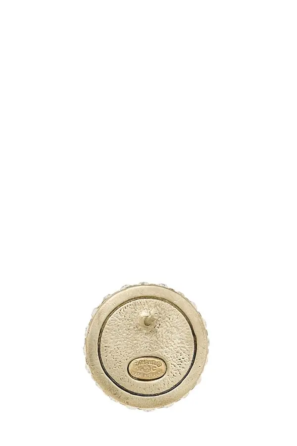 Chanel Cc Button Earrings