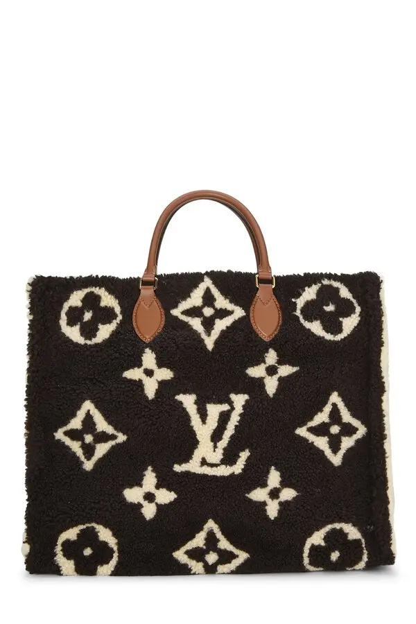 LOUIS VUITTON Shearling Teddy Monogram On The Go - Brown