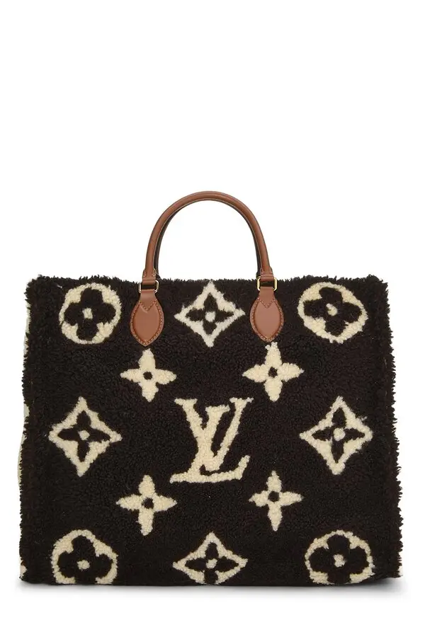 LOUIS VUITTON Shearling Teddy Monogram On The Go - Brown