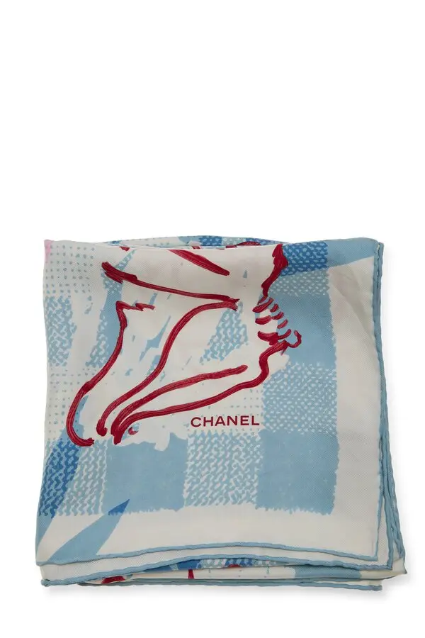 Chanel Silk Scarf - Blue