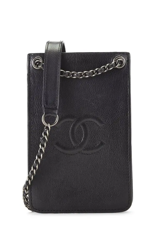 Chanel Calfskin Leather Smartphone Holder - Black