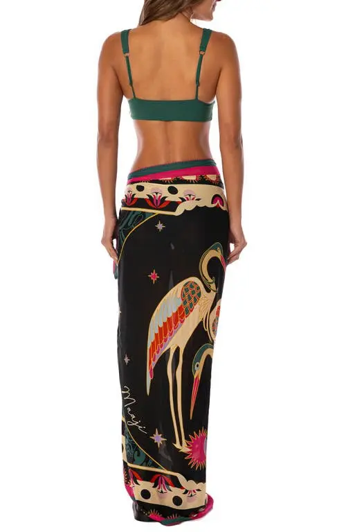 MAAJI Flamingo Night Isla Cover-up Pareo - Black