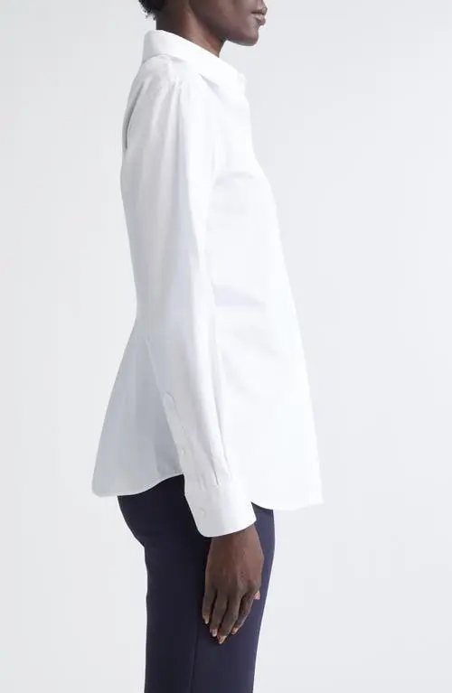 Lafayette 148 New York Fitted Cotton Poplin Shirt