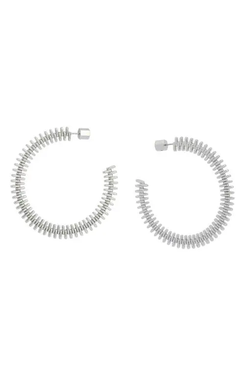 ALLSAINTS Zipper Hoop Earrings - Shiny Silver