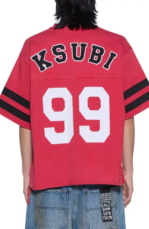 Ksubi Duke Embroide Cotton Jersey V-neck T-shirt