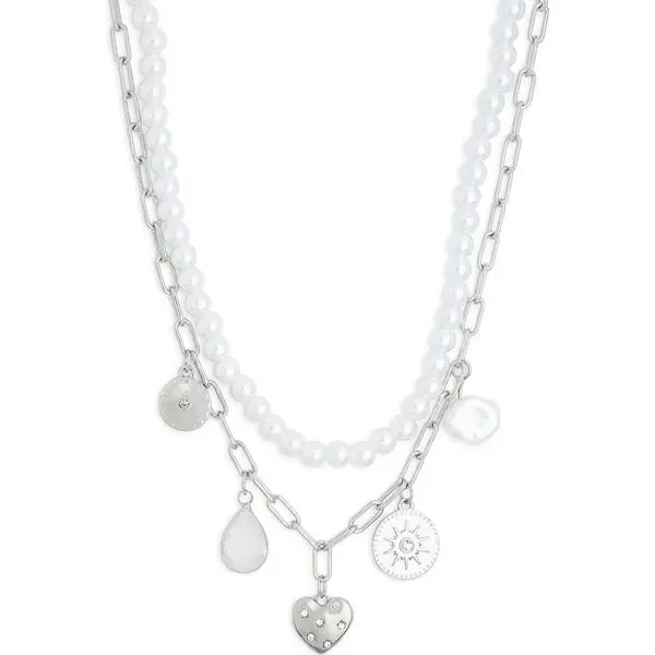 Bp. Layered Chain Link Charm Necklace - Rhodium Multi