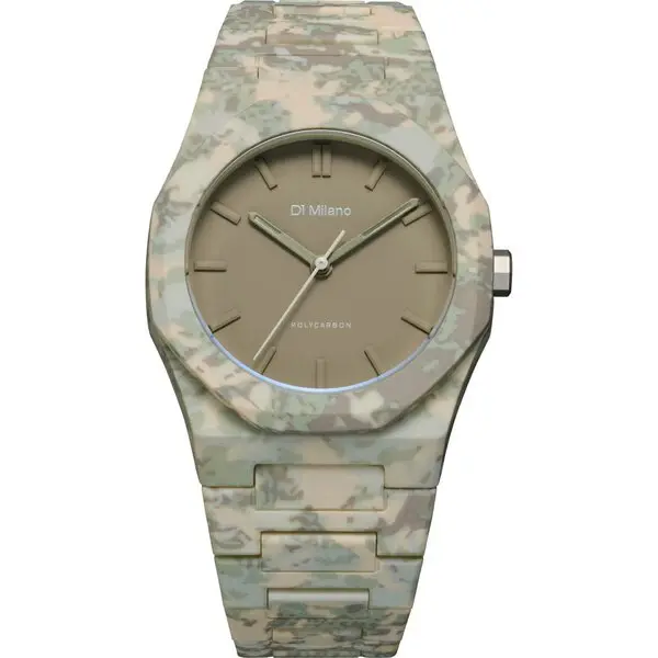 D1 MILANO Polycarbon Bracelet Watch - Green Camo