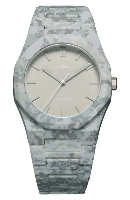 D1 MILANO Camo Polycarbon Bracelet Watch - Grey Camo