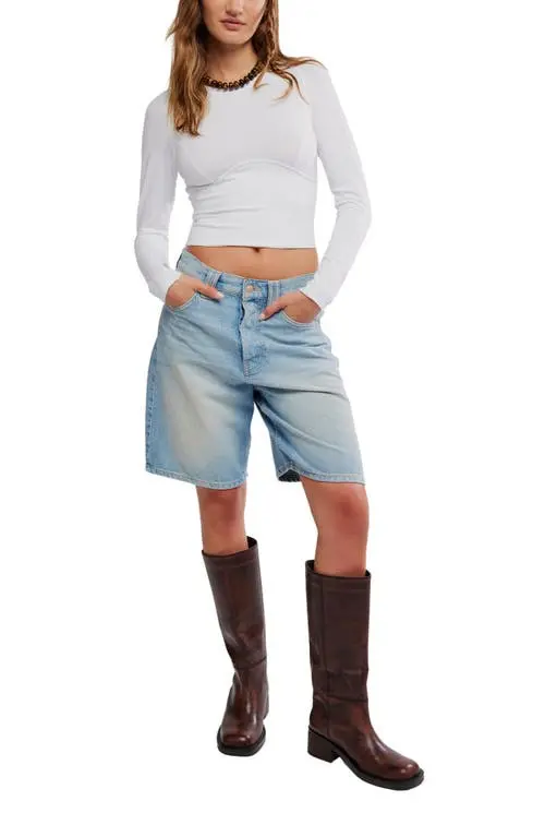 Free People Protagonist Long Sleeve Crop T-shirt