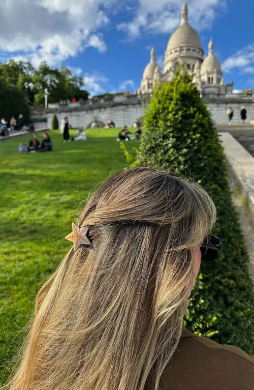 SOLAR ECLIPSE Hand Painted Celestial Star Claw Clip