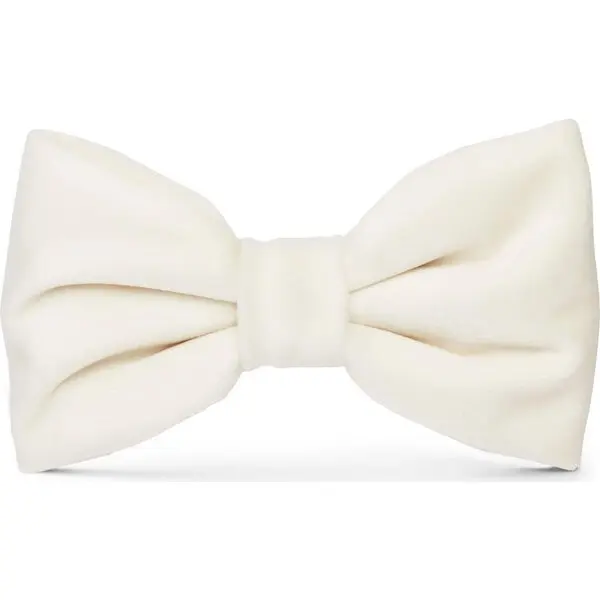 THE FOGGY DOG Velvet Dog Bow Tie - Ivory