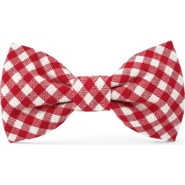 THE FOGGY DOG Gingham Dog Bow Tie - Red