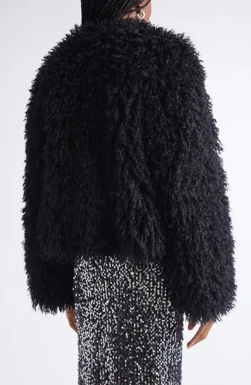 St. John Faux Fur Cropped Jacket