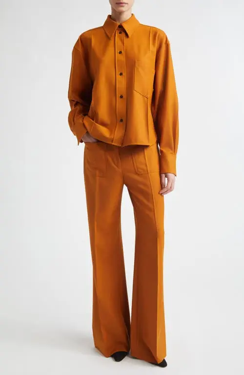 Victoria Beckham Long Sleeve Crop Button-up Shirt