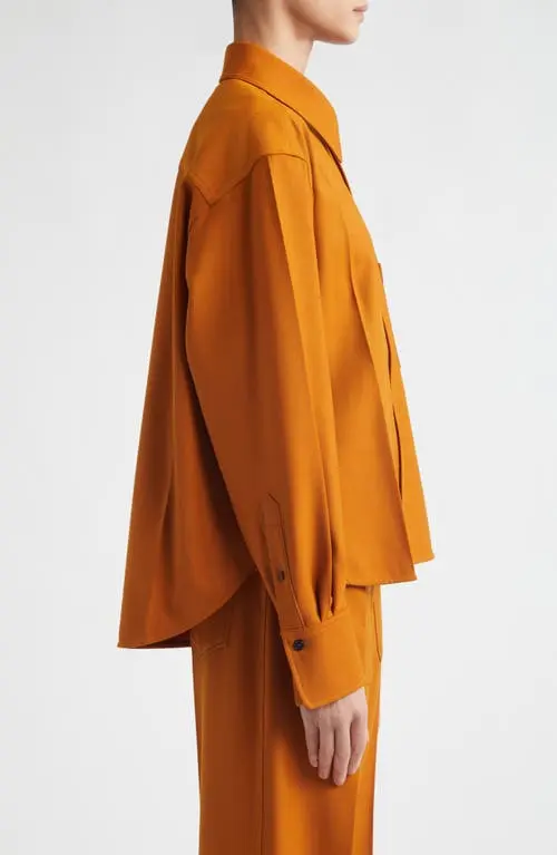 Victoria Beckham Long Sleeve Crop Button-up Shirt