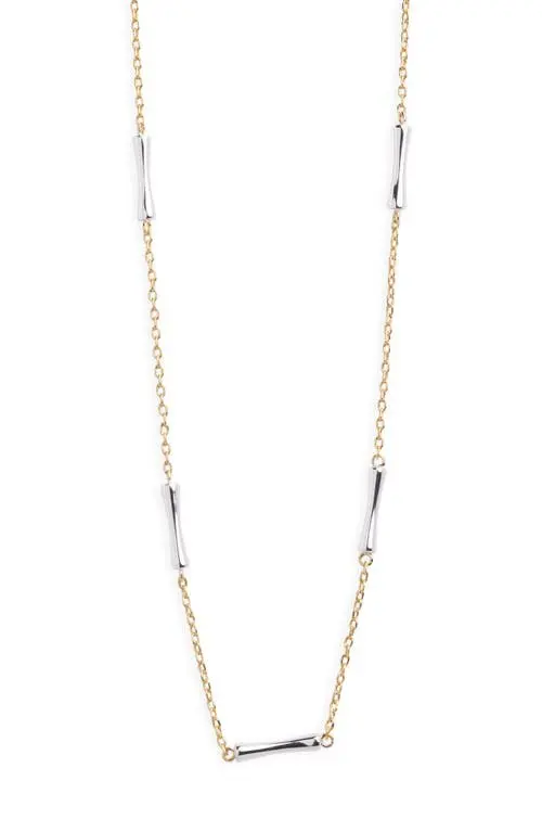 Argento Vivo Two Tone Bar Station Chain Necklace - Two-tone