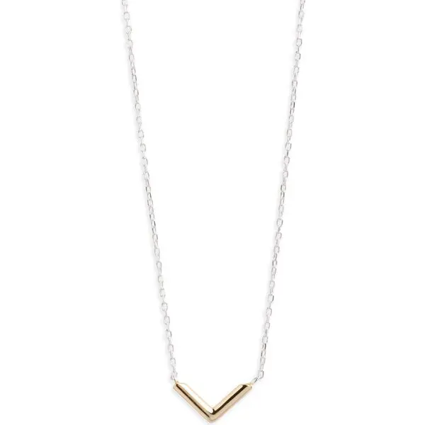 Argento Vivo V Bar Necklace - Two Tone