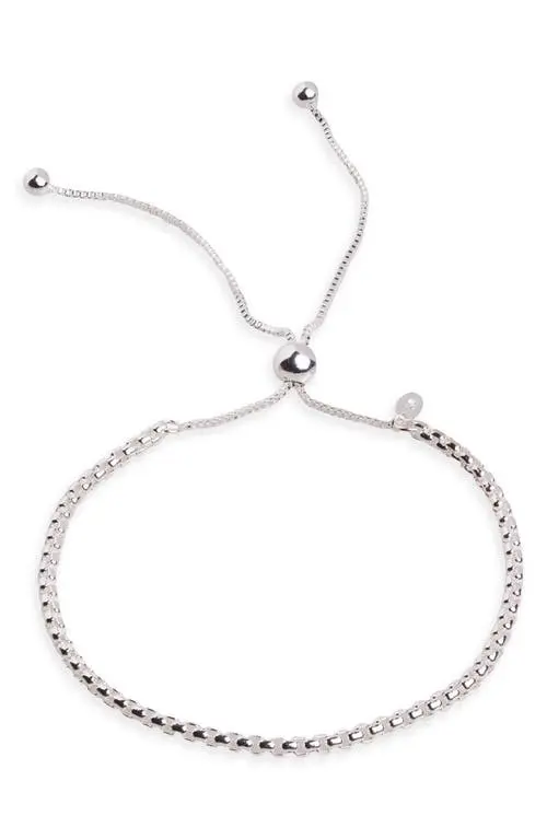 Argento Vivo Box Chain Slider Bracelet - Silver