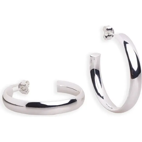 Argento Vivo Sterling Hoop Earrings - Silver