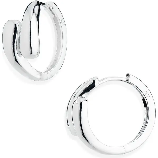 Argento Vivo Puffy Huggie Hoop Earrings - Silver