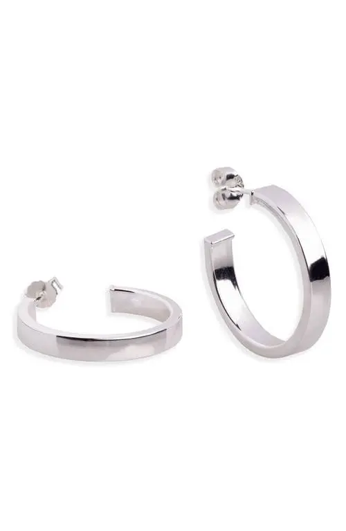 Argento Vivo Polished Hoop Earrings - Silver