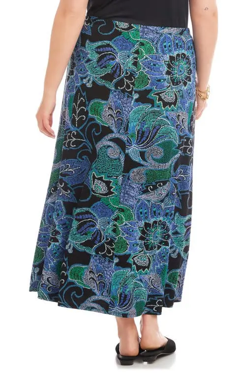 Karen Kane Floral Bias Cut Midi Skirt