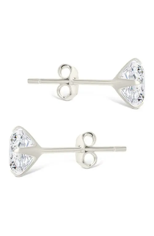 Sterling Forever Radiant Cut Cubic Zirconia Stud Earrings - Silver