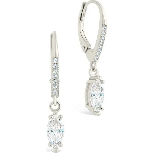 Sterling Forever Allegra Cubic Zirconia Drop Earrings - Silver