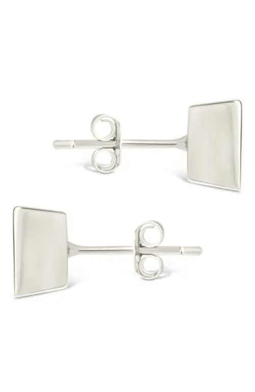Sterling Forever Princess Cut Cubic Zirconia Stud Earrings - Silver