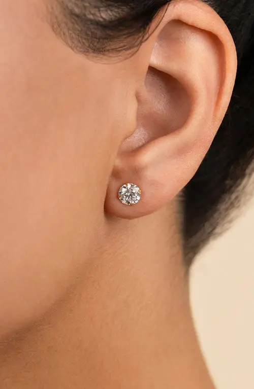 Sterling Forever Round-cut Cubic Zirconia Stud Earrings - Gold