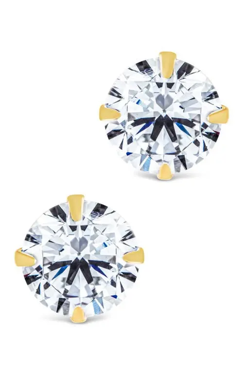 Sterling Forever Round-cut Cubic Zirconia Stud Earrings - Gold
