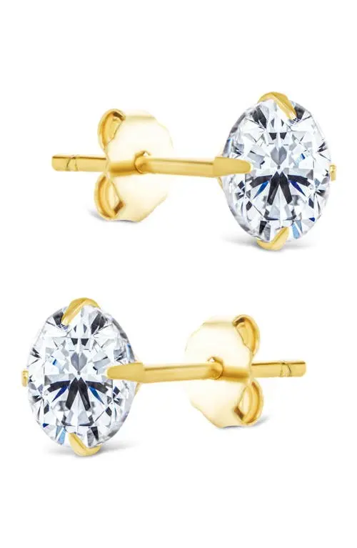Sterling Forever Round-cut Cubic Zirconia Stud Earrings - Gold