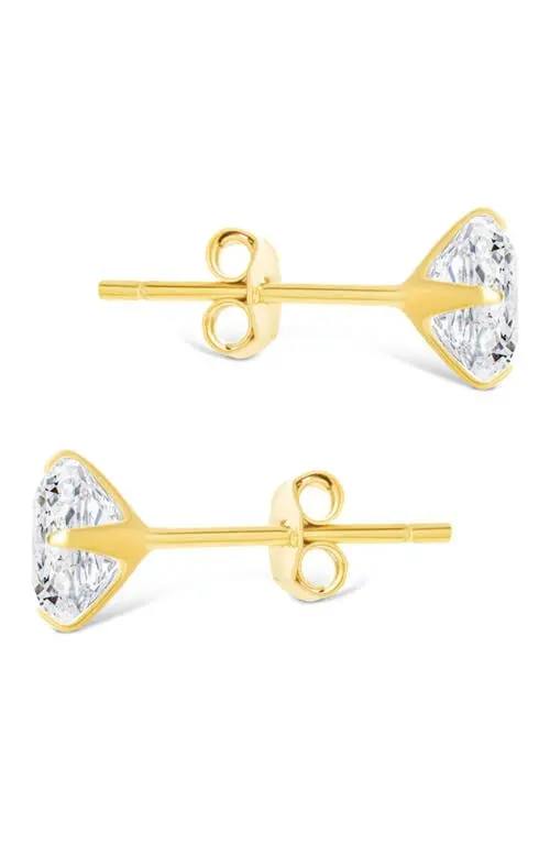 Sterling Forever Round-cut Cubic Zirconia Stud Earrings - Gold