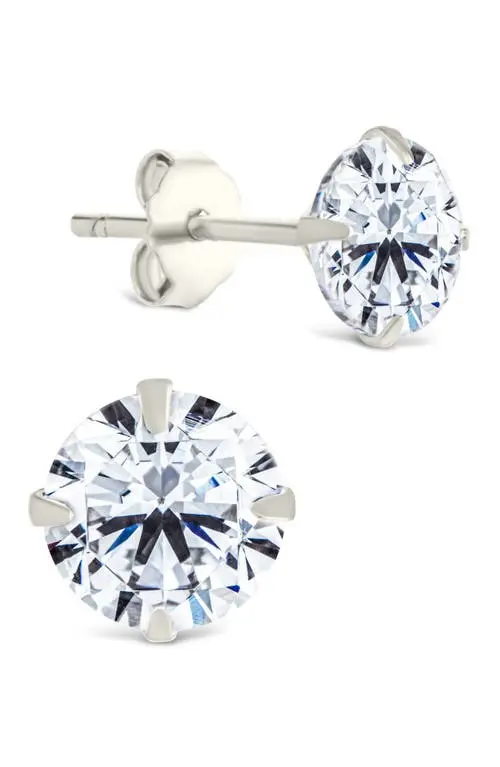 Sterling Forever Round-cut Cubic Zirconia Stud Earrings - Silver