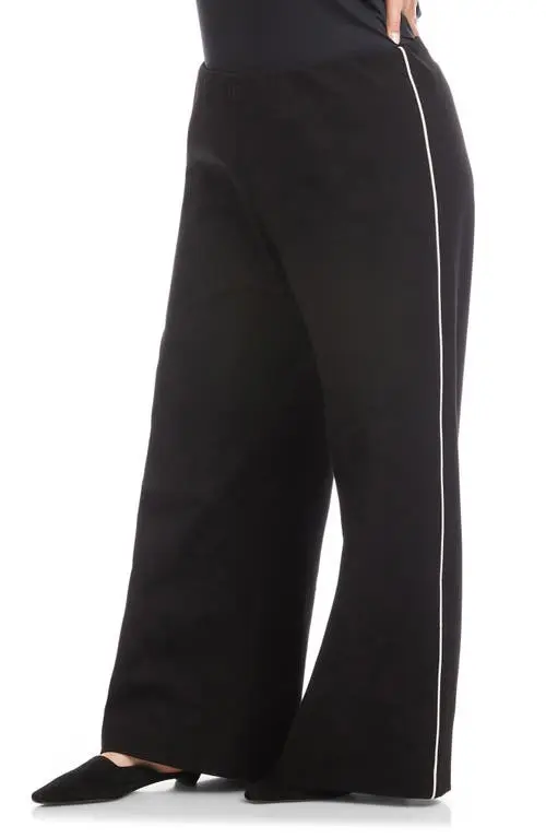 Karen Kane Contrast Piped Wide Leg Pants