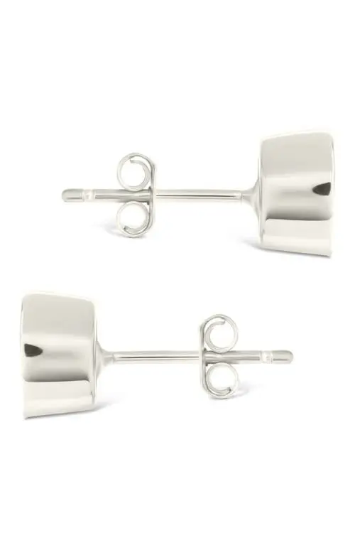 Sterling Forever Trillion Cut Cubic Zirconia Stud Earrings - Silver