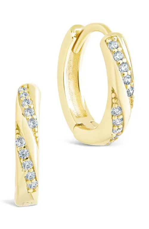 Sterling Forever Adelise Cubic Zirconia Hoop Earrings - Gold