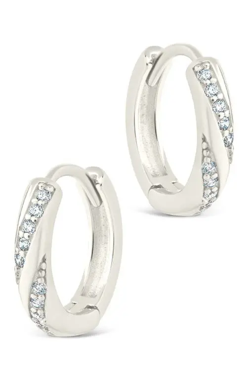 Sterling Forever Adelise Cubic Zirconia Hoop Earrings - Silver