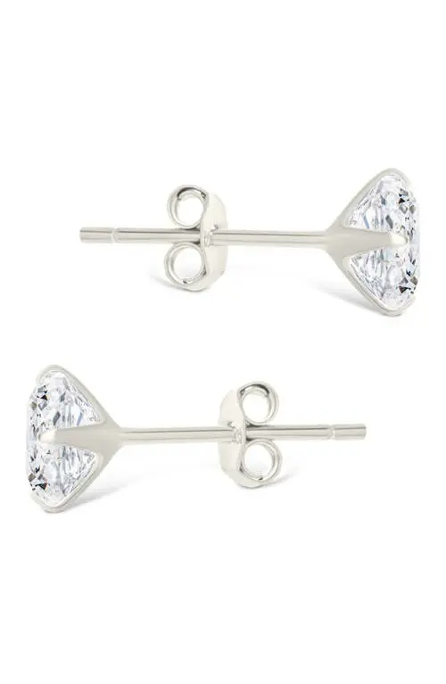 Sterling Forever Princess Cut Cubic Zirconia Stud Earrings - Silver