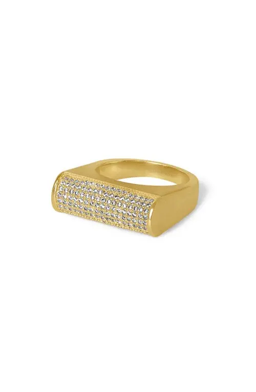 DEAN DAVIDSON Juliette Pavé Signet Ring - White Topaz/gold