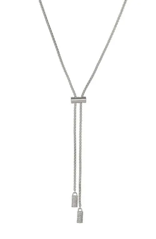 DEAN DAVIDSON Juliette Pavé Lariat Necklace - White Topaz/silver