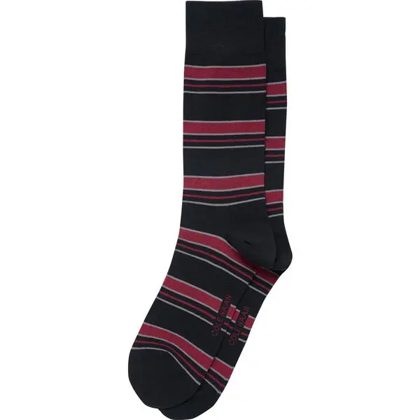 Cole Haan Stripe Dress Socks - Black