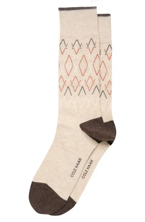Cole Haan Argyle Patterned Dress Socks - Khaki
