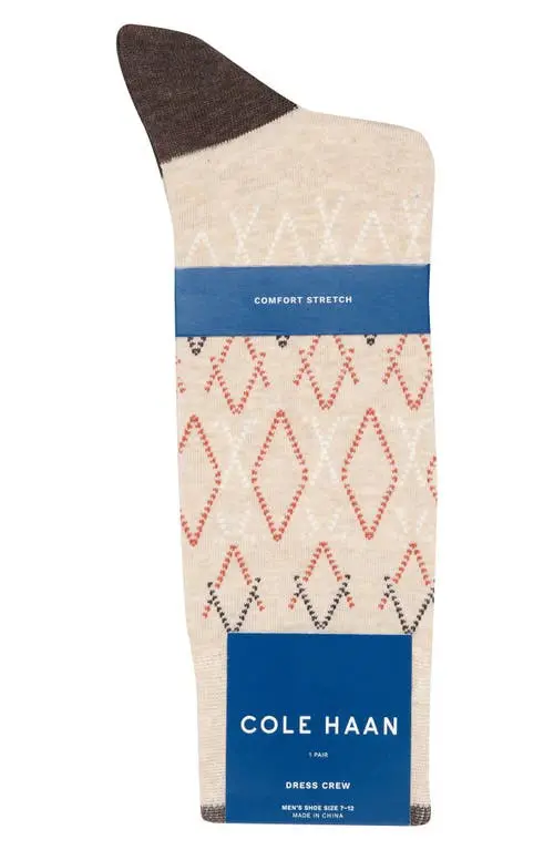 Cole Haan Argyle Patterned Dress Socks - Khaki