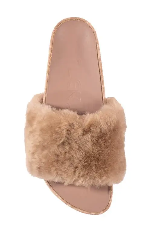 FLEKS San Ysidro Genuine Shearling Slide Sandal - Blushed