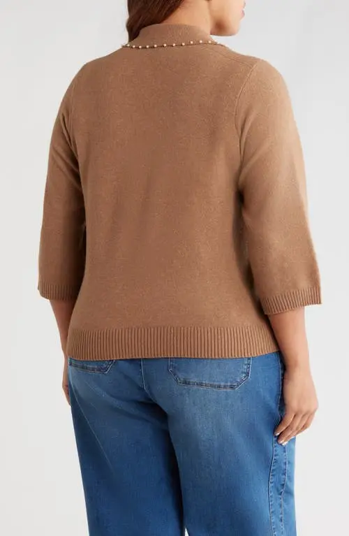 Wit & Wisdom Collared Sweater - Coffee Cake