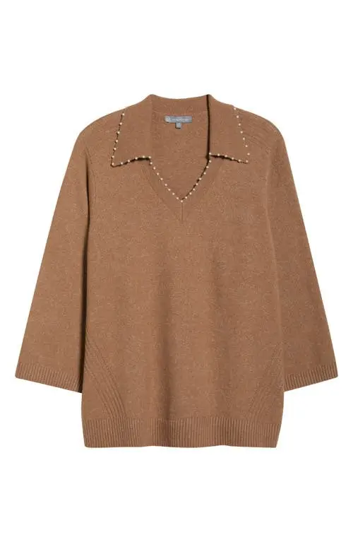 Wit & Wisdom Collared Sweater - Coffee Cake