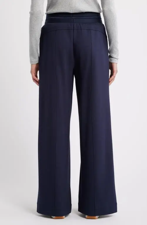 Wit & Wisdom Glider Skyrise Wide Leg Drawstring Pants - Navy