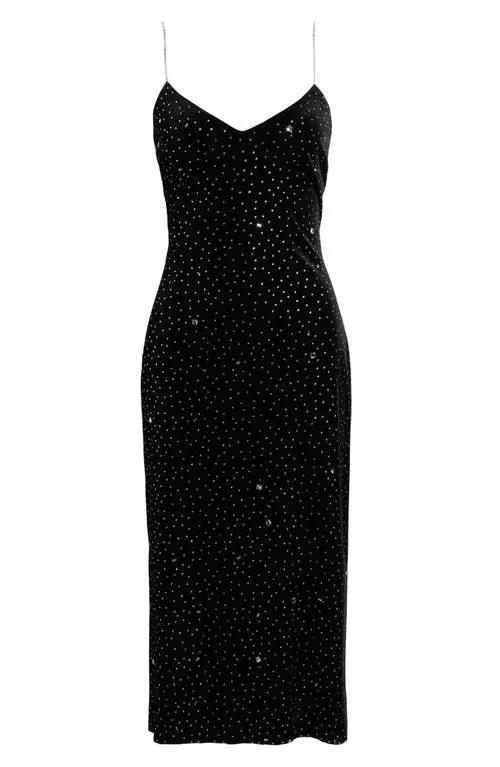 Sam Edelman Velvet Rhinestone Embellished Midi Slipdress